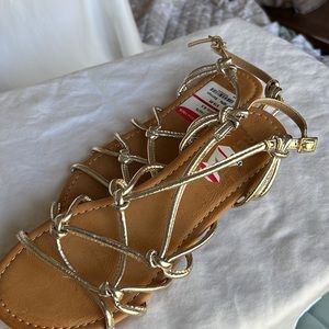 Report | Shoes | Report Gold Metallic Chunky Sandals | Poshmark
